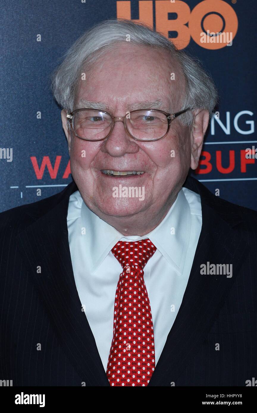 New York, USA. 19th Jan, 2017. Warren Buffett at the world premiere ...