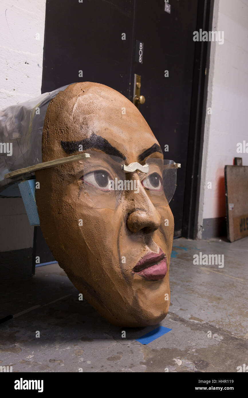 Seattle, USA. 19th Jan, 2017. Mask of Rosa Parks in the hall at the ...