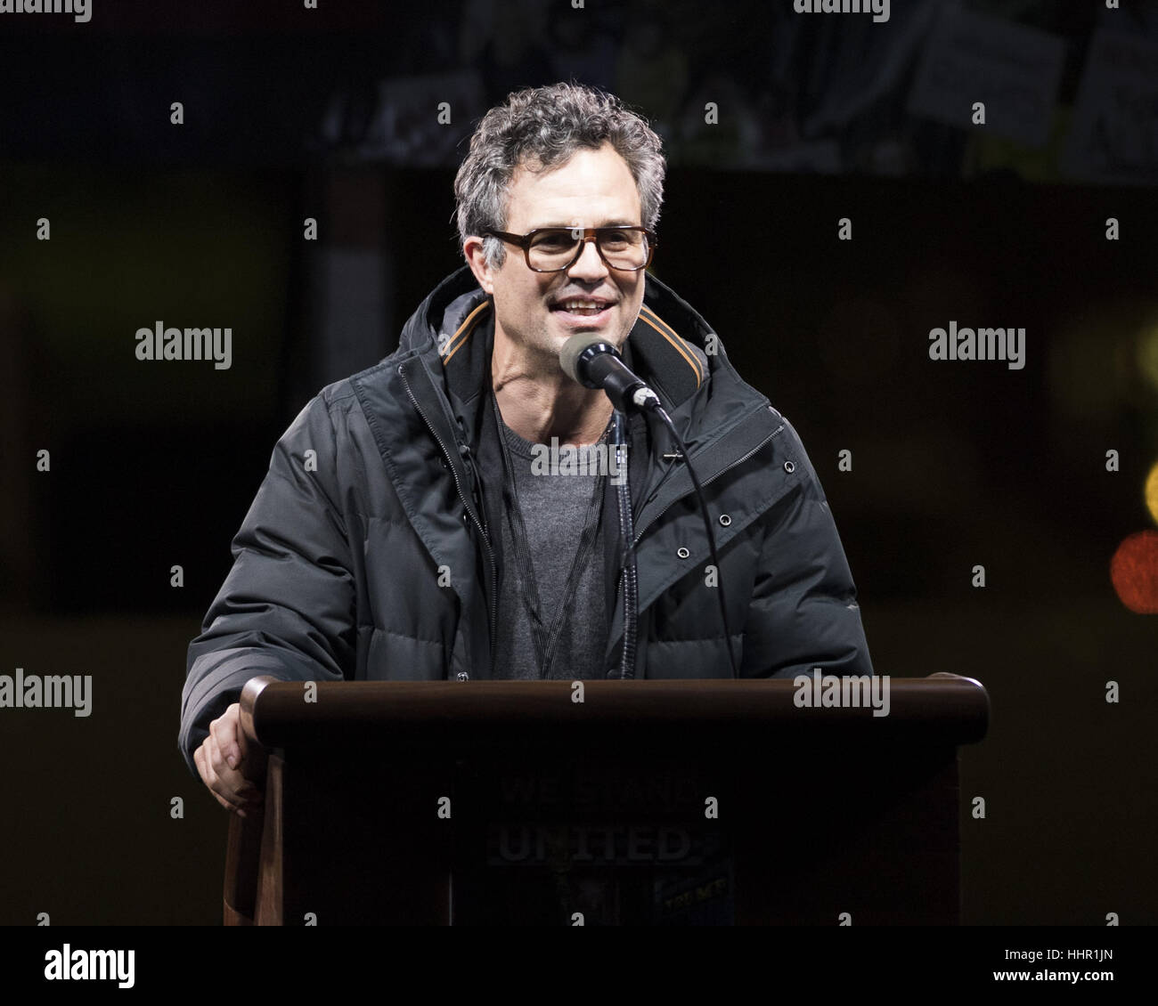 New York City, New York, USA. 19th Jan, 2017. MARK RUFFALO speaking at ...