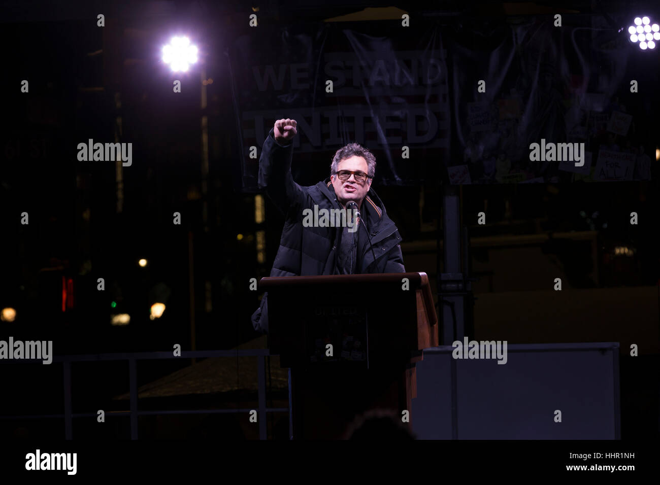 New York, USA. 19th January 2017. Mark Ruffalo speaks onstage during ...