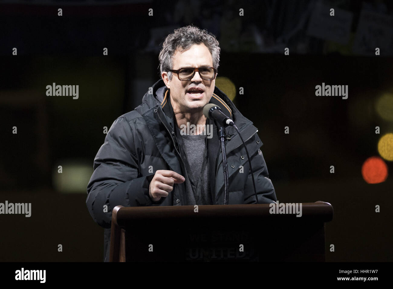 New York City, New York, USA. 19th Jan, 2017. MARK RUFFALO speaking at ...