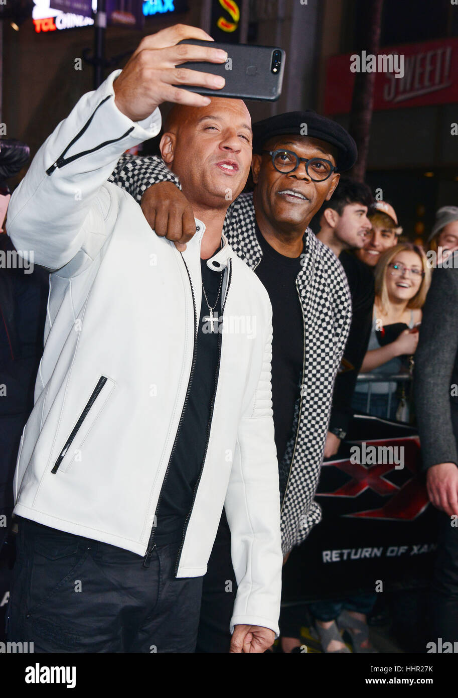 Los Angeles, USA. 19th Jan, 2017. Vin Diesel, Samuel Jackson arriving ...