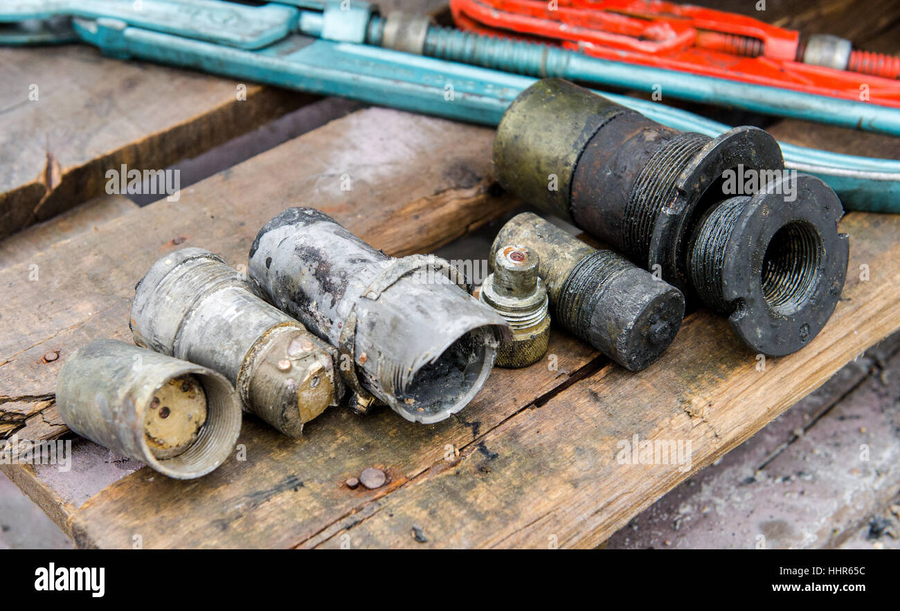 Hamburg, Germany. 20th Jan, 2017. Fuses and detonators from a defused ...