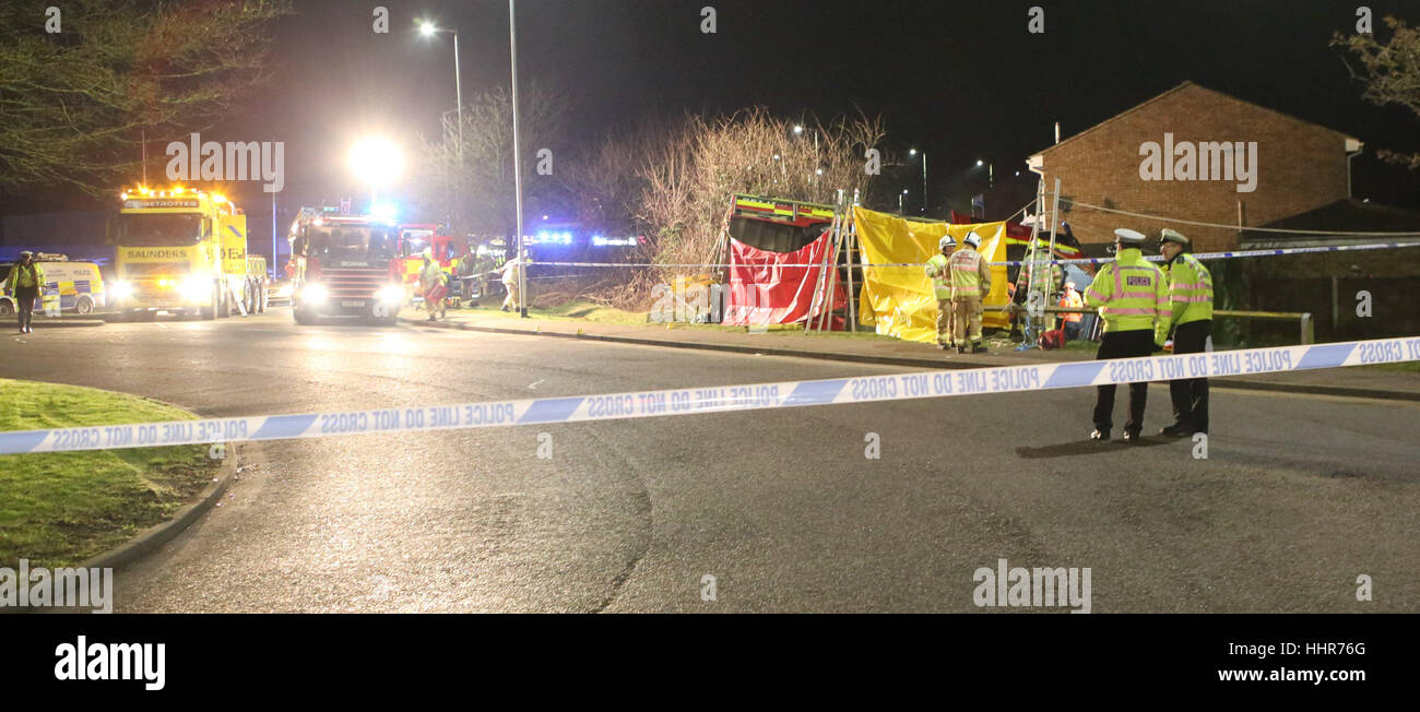 Royston, Hertfordshire, UK. 19th Jan, 2017. A pedestrian has suffered ...
