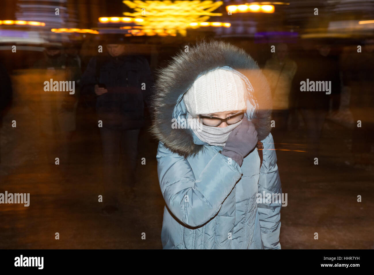 Moscow, Russia. 19th Jan, 2017. People take part in a march in memory ...