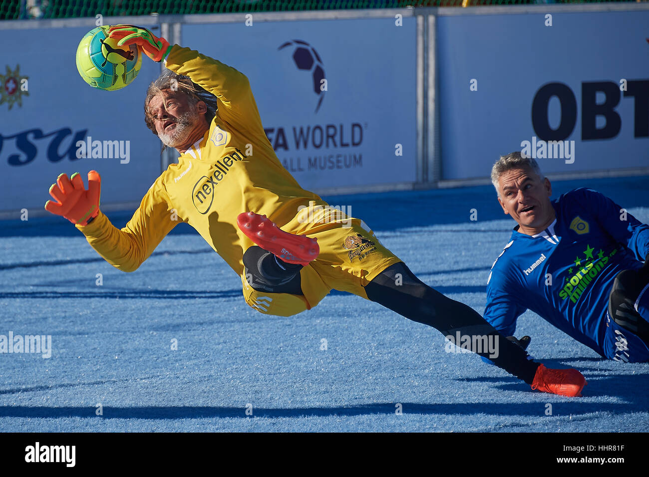 Arosa, Switzerland, 20th January 2017. Swiss goalkeeper Jörg Stiel with ...