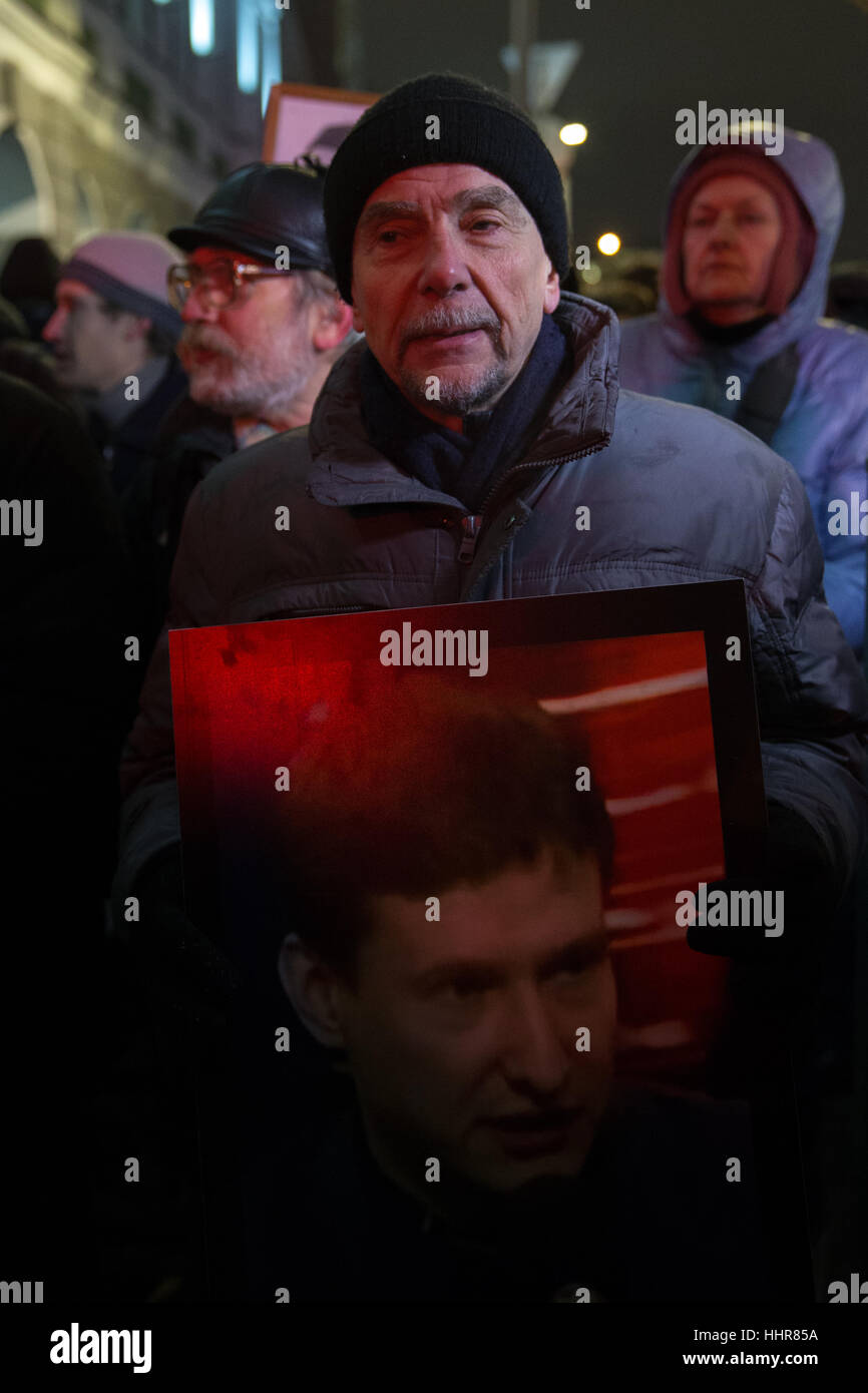 Moscow, Russia. 19th Jan, 2017. Russian human rights activist Lev ...