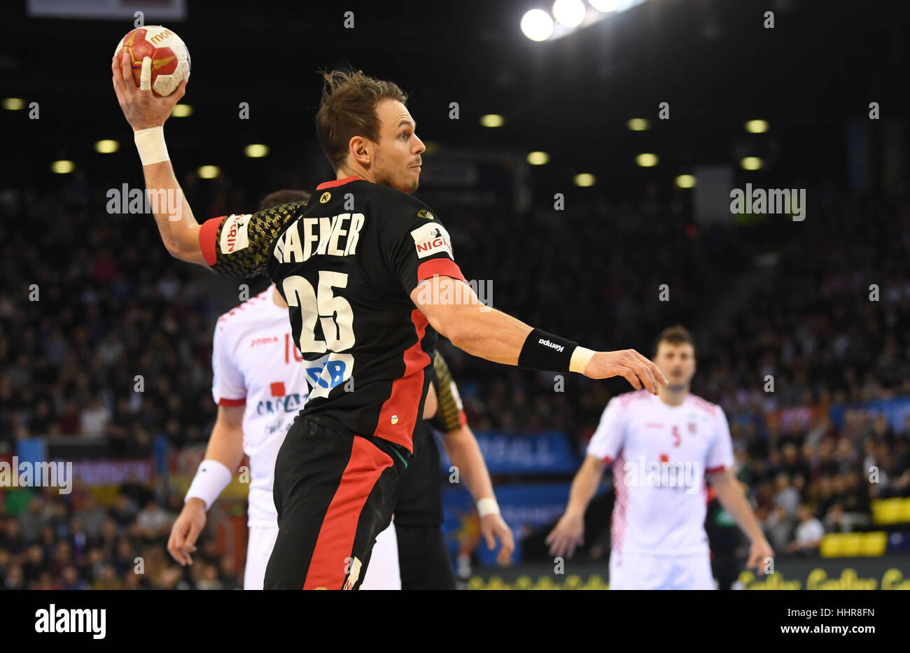 Rouen, France. 20th Jan, 2017. Germany's Kai Haefner in action in the ...