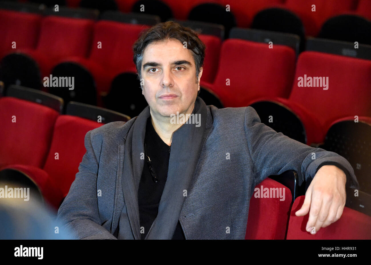 The musical director, Daniel Carlberg, sitting before a rehearsal of ...