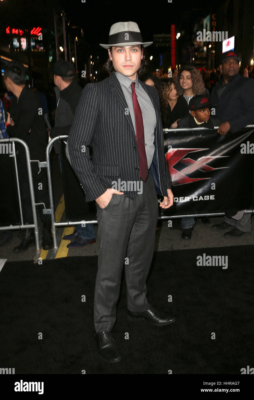 Hollywood, USA. 19th Jan, 2017. Logan Huffman seen attending the 'xXx ...