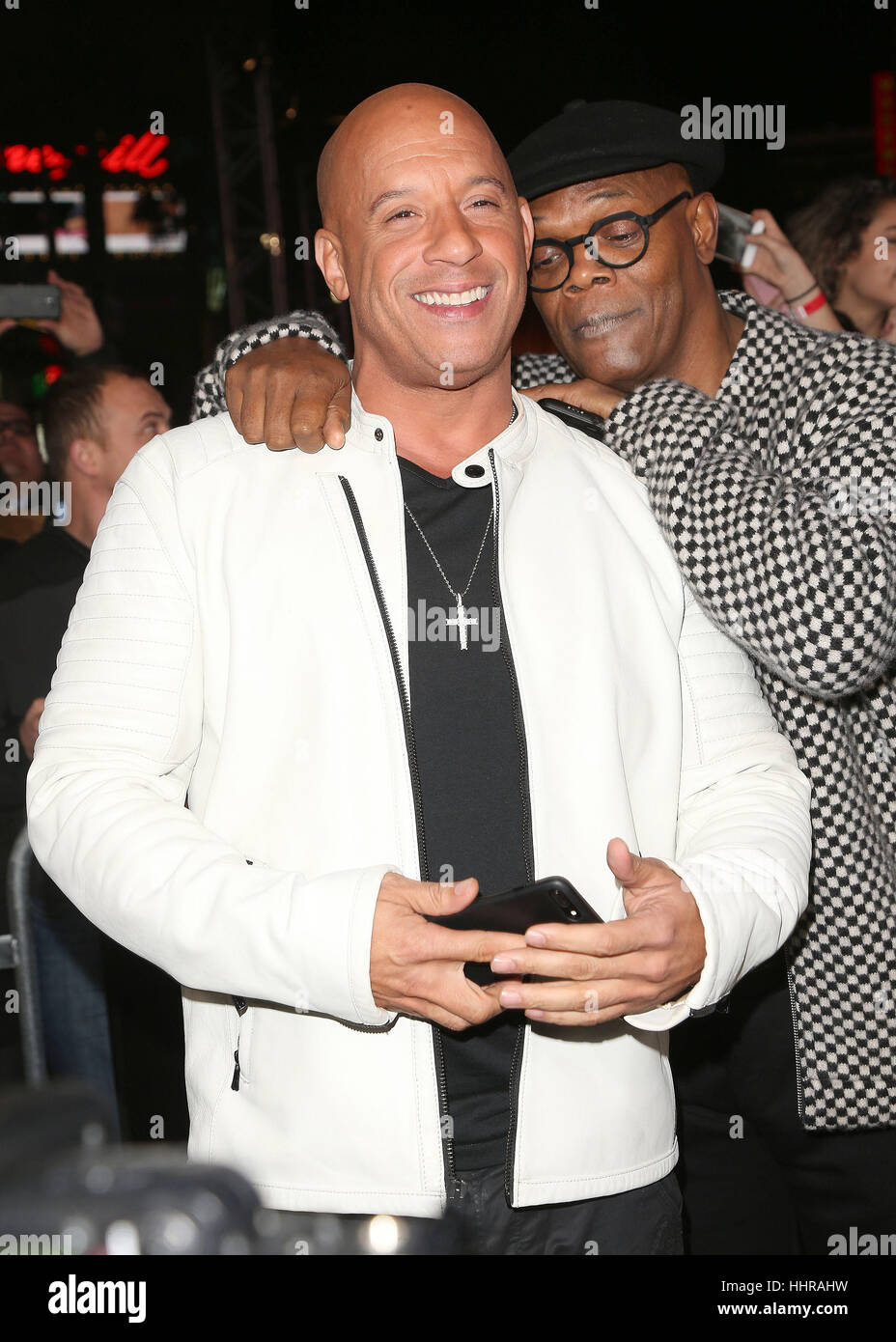 Hollywood, USA. 19th Jan, 2017. Samuel L. Jackson, Vin Diesel seen ...