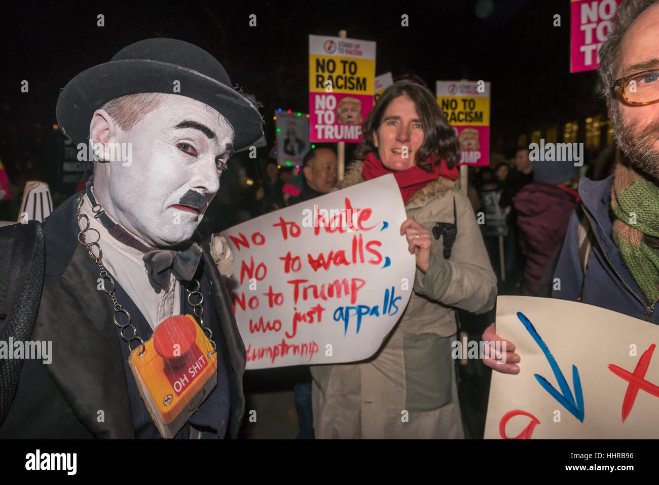 London, UK. 20th September, 2017. A protester dressed as Charlie ...