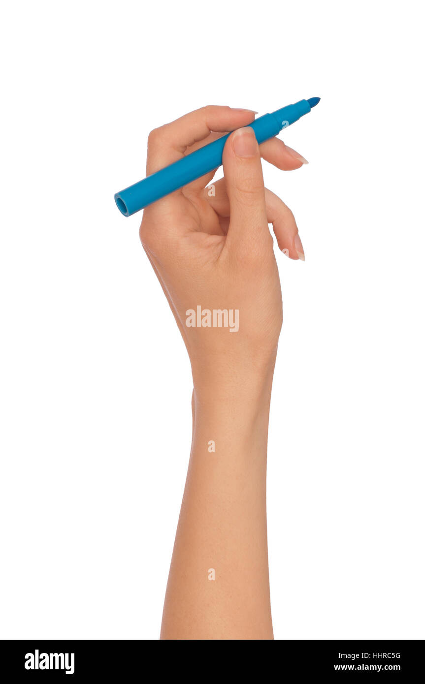 Blue hand write wrote hi-res stock photography and images - Alamy