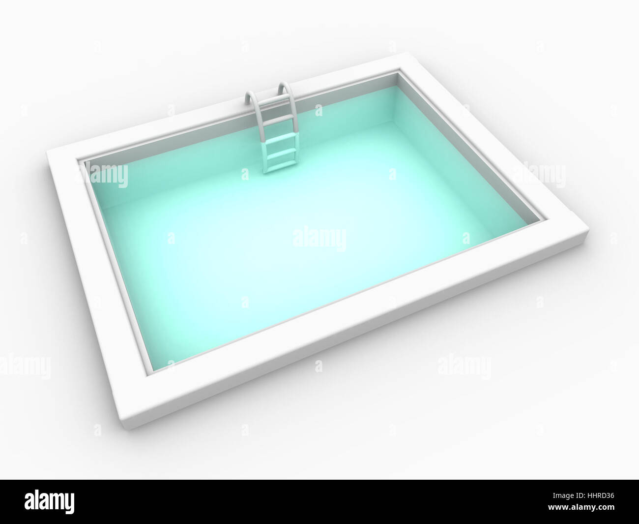 3D rendered mini swimming pool. Isolated on white Stock Photo - Alamy