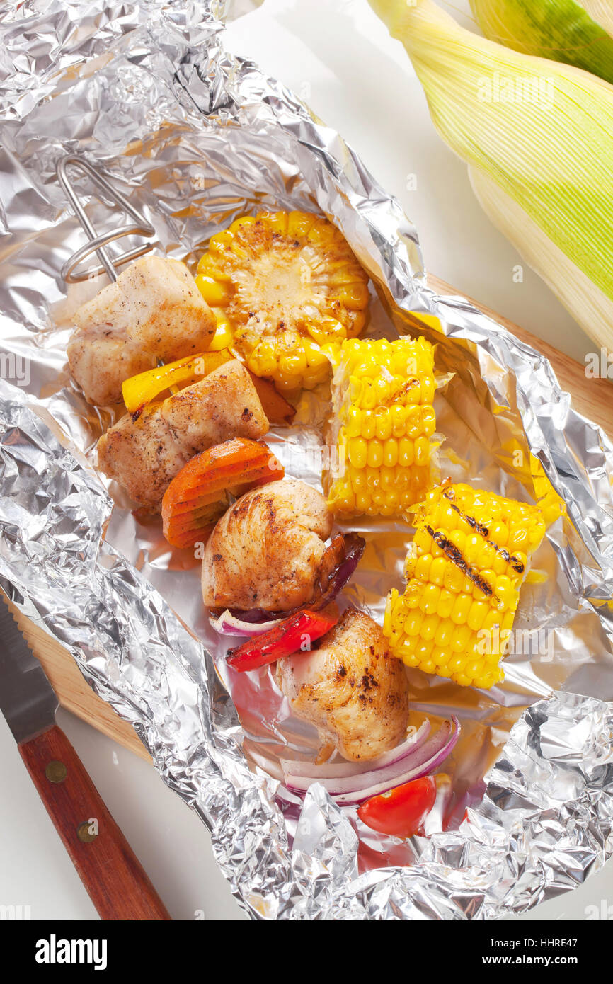 food, aliment, pepper, closeup, corn, dish, meal, grill, barbecue ...