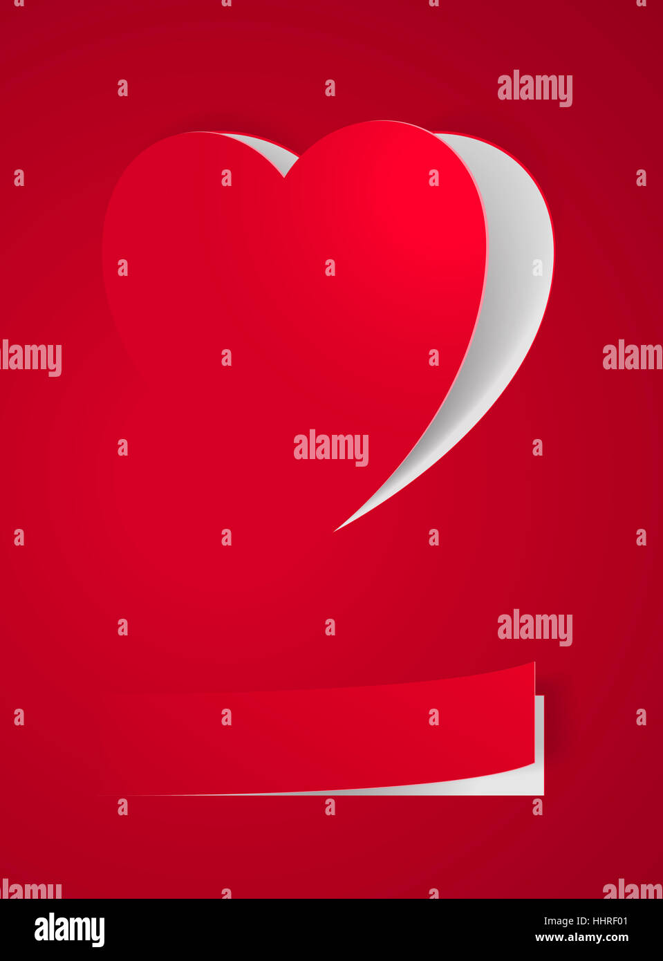 Red Heart Card. Illustration on red for design Stock Photo - Alamy