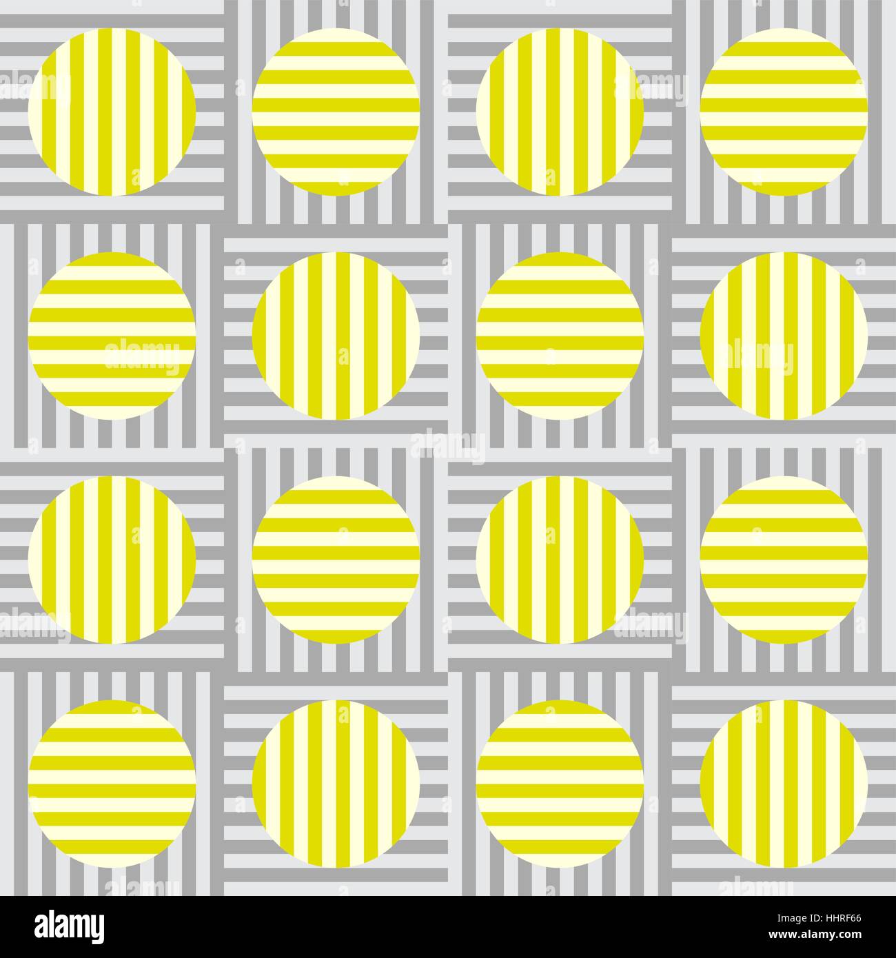 Stripes within circles, perpendicular to stripes within squares in a ...