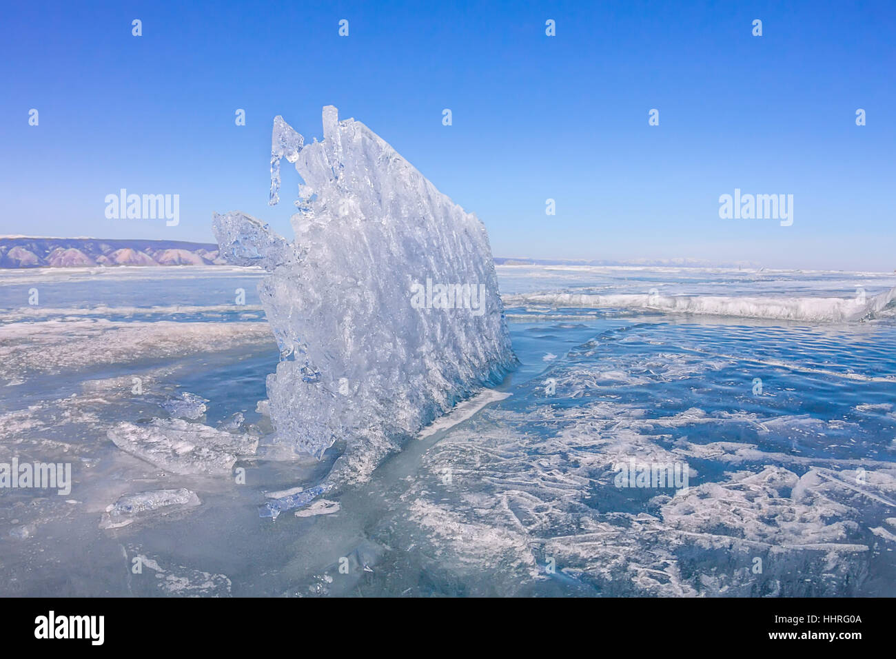 Blue ice of Lake Baikal, Olkhon Island Stock Photo - Alamy