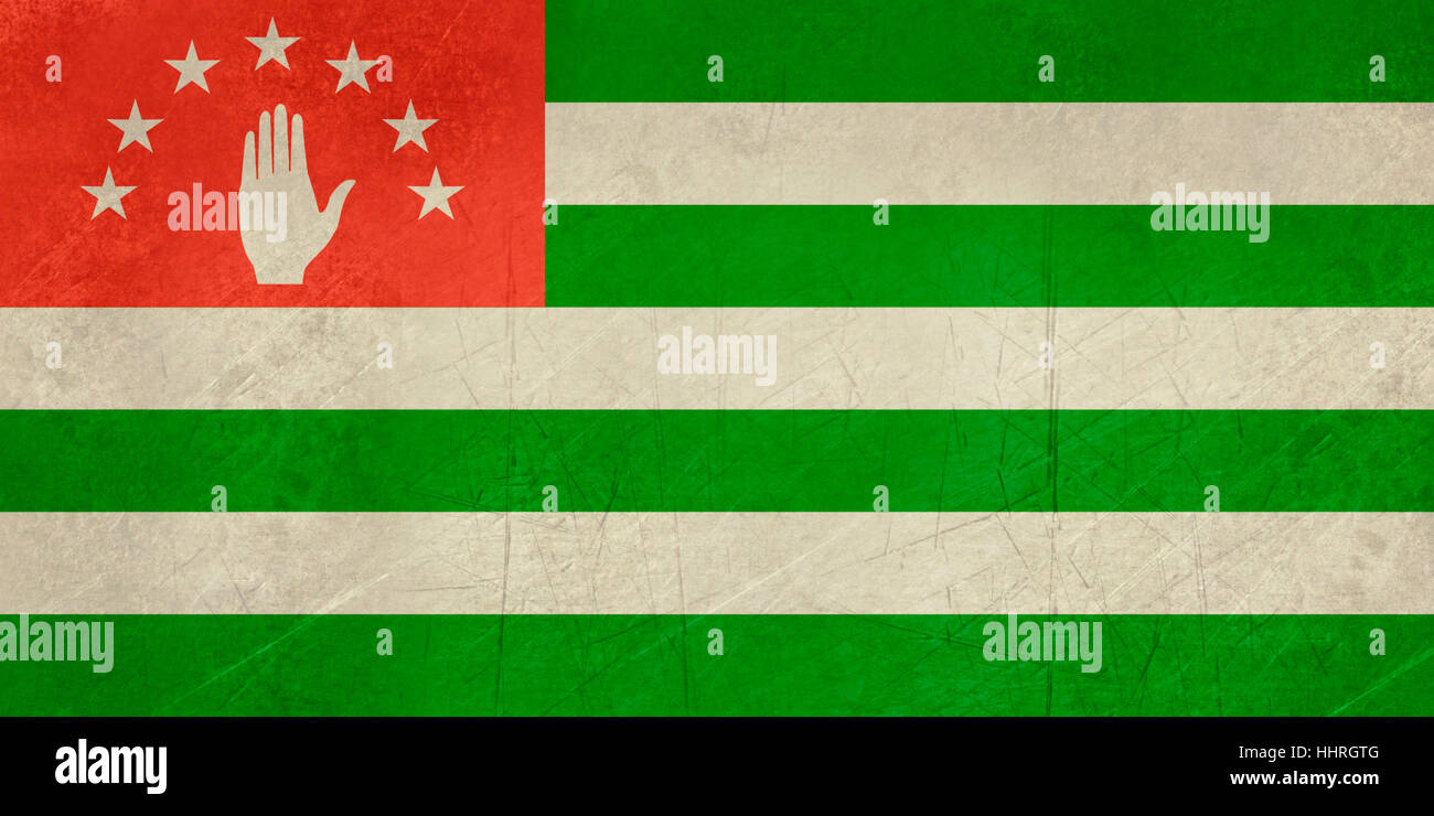 Grunge sovereign state flag of country of Abkhazia in official colors ...