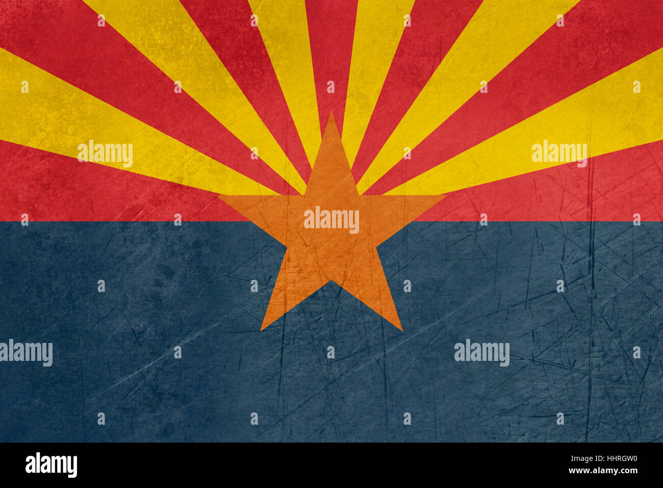 Grunge Arizona state flag of America, isolated on white background ...