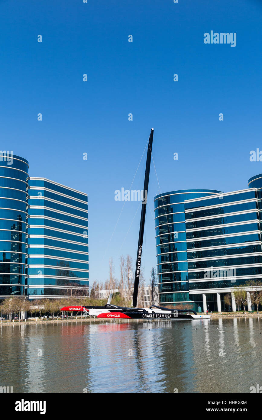 Oracle Corporation headquarters / buildings with a Oracle Team USA ...