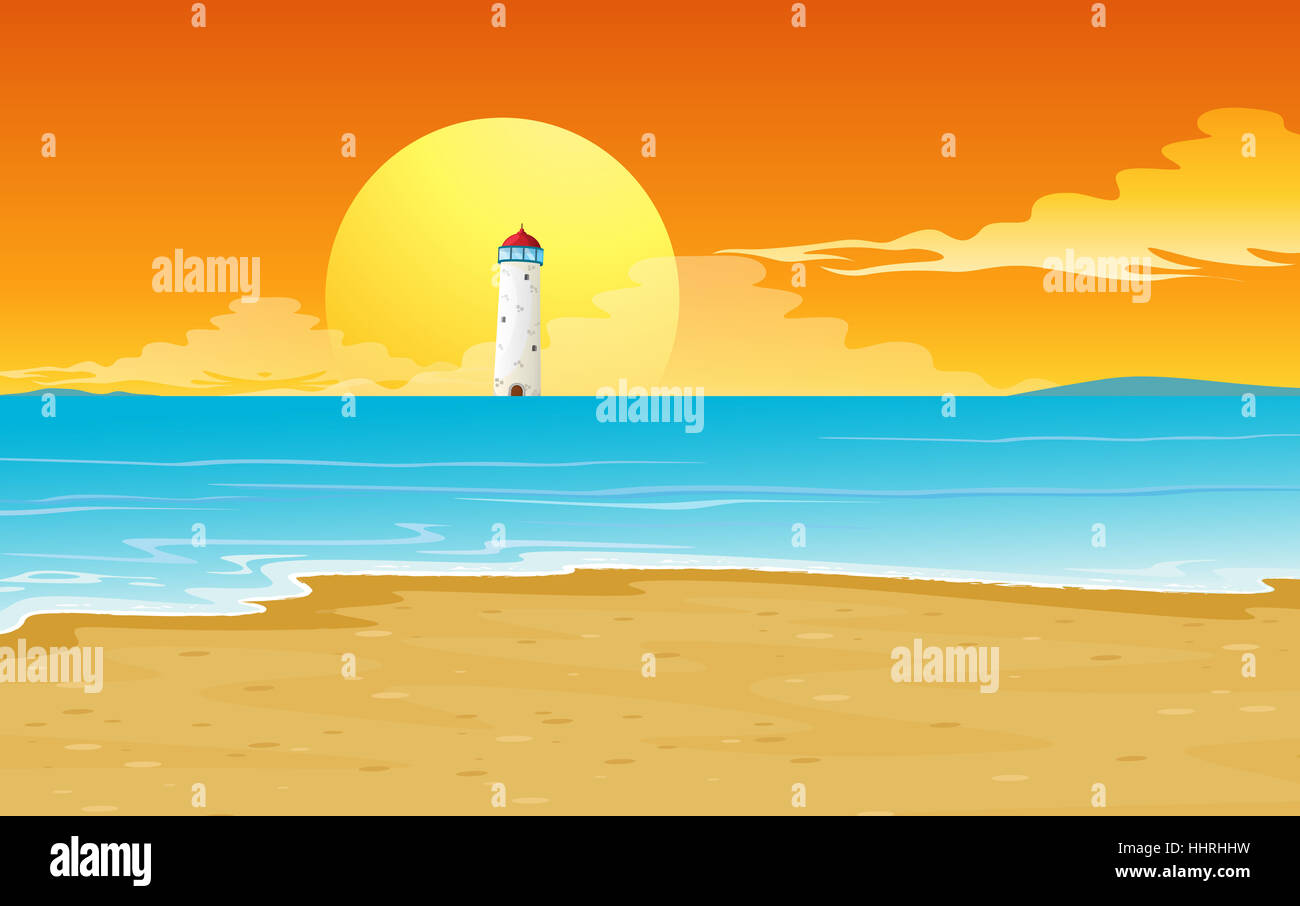 blue, tower, single, tree, garden, leaves, cloud, beach, seaside, the ...