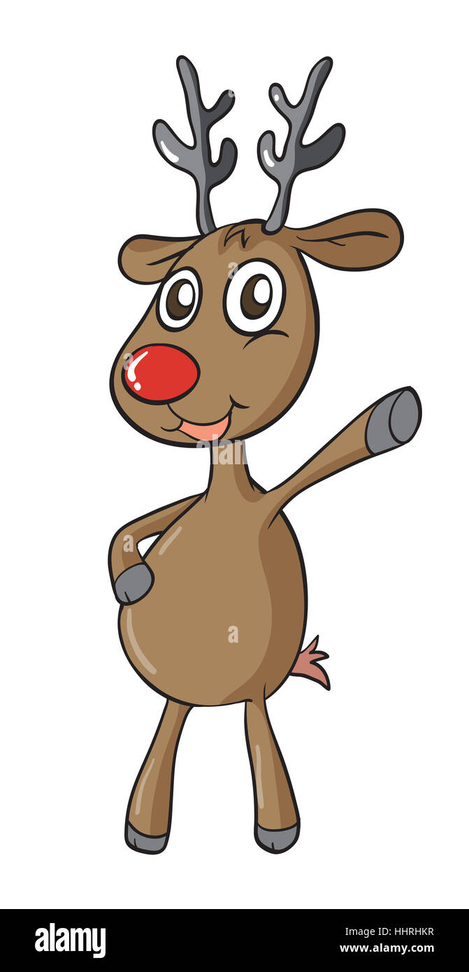 illustration of a reindeer on a white background Stock Photo - Alamy