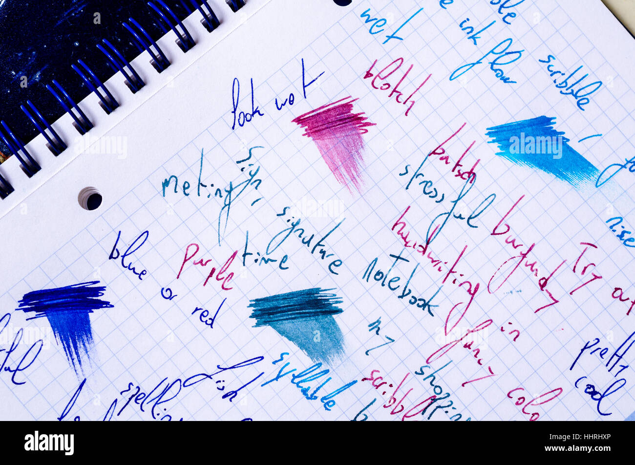 Handwritten scribbling in different fountain ink colours and line ...