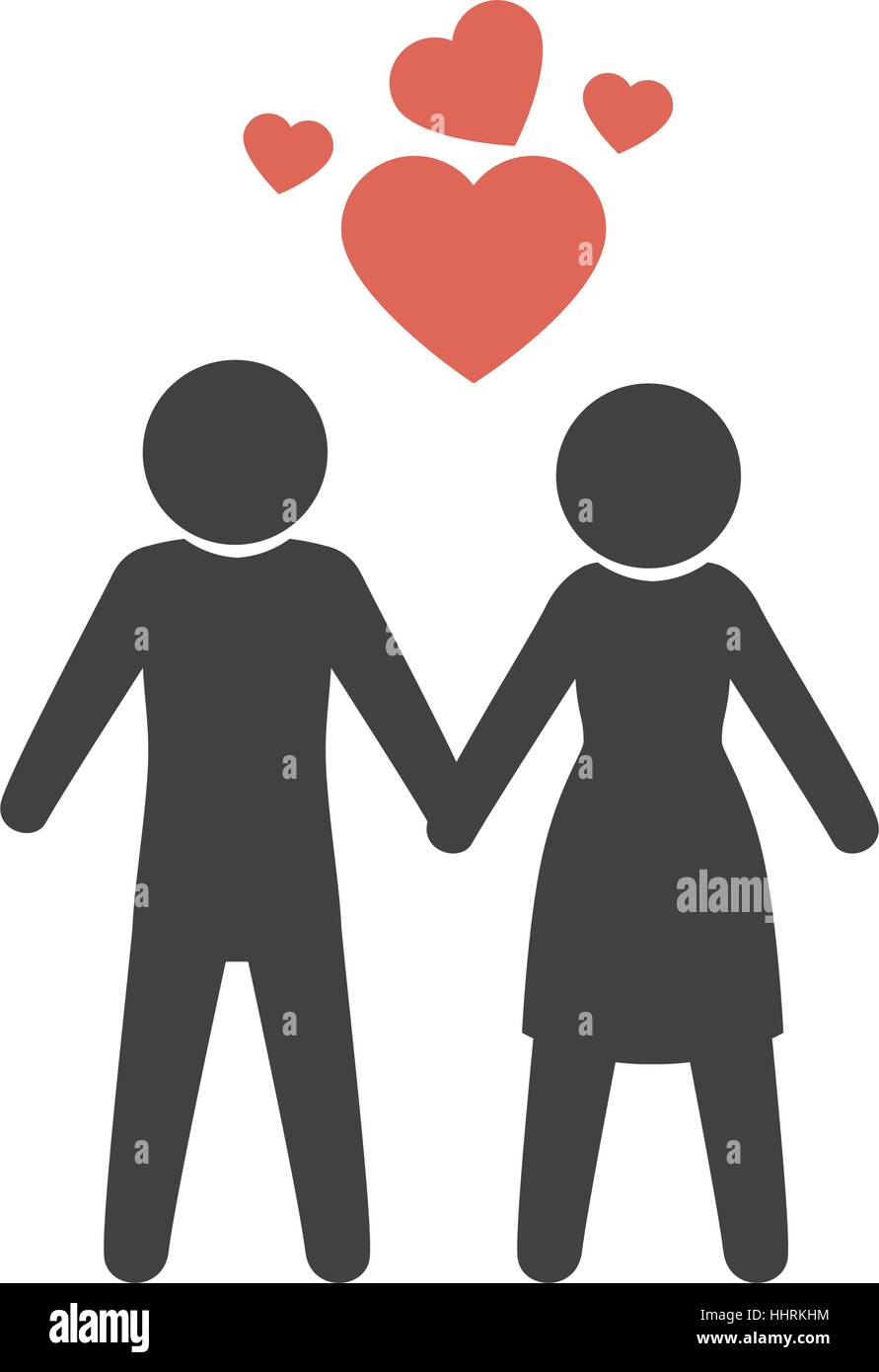 couple just married with heart vector illustration design Stock Vector ...