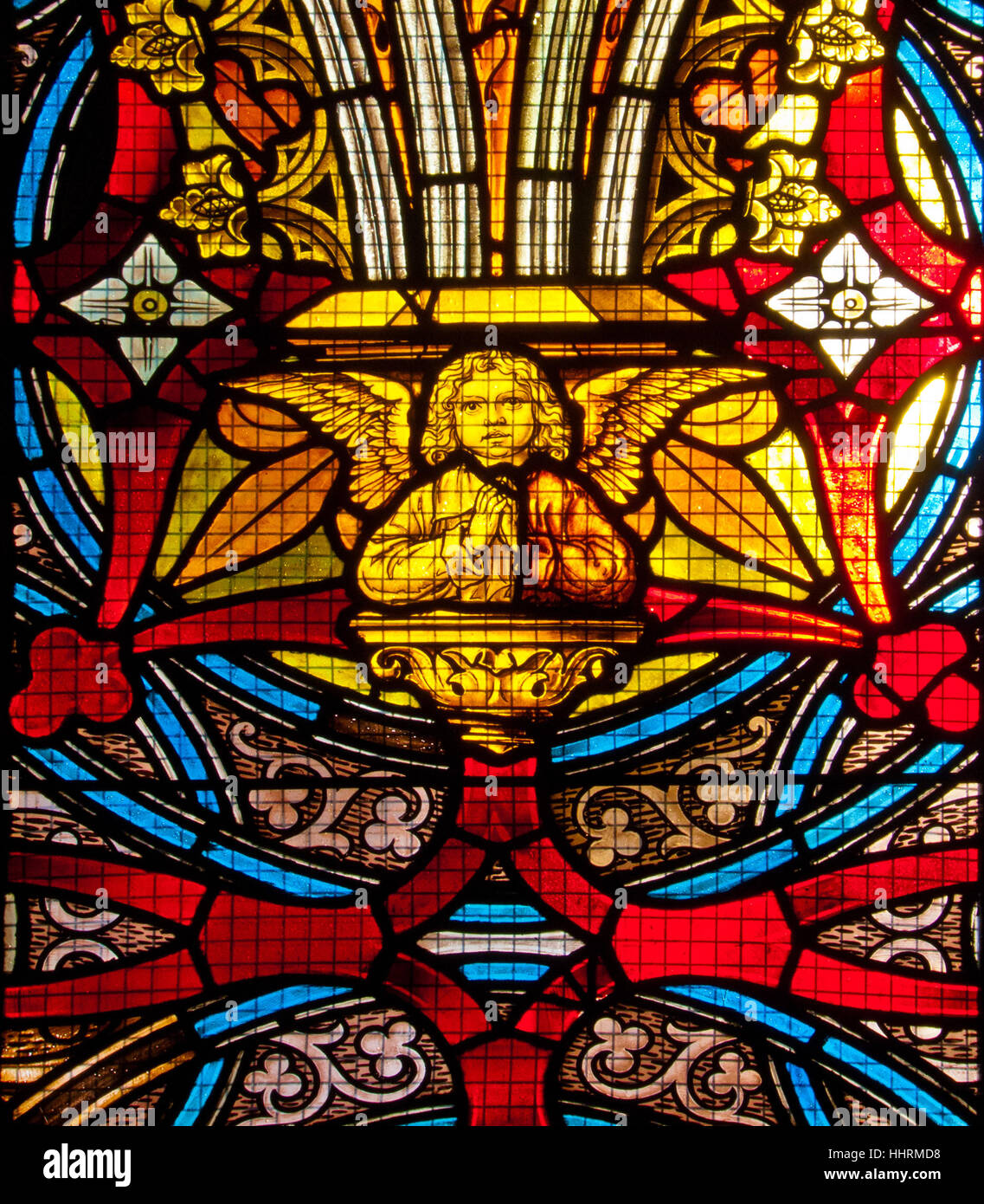 church window with angel Stock Photo - Alamy