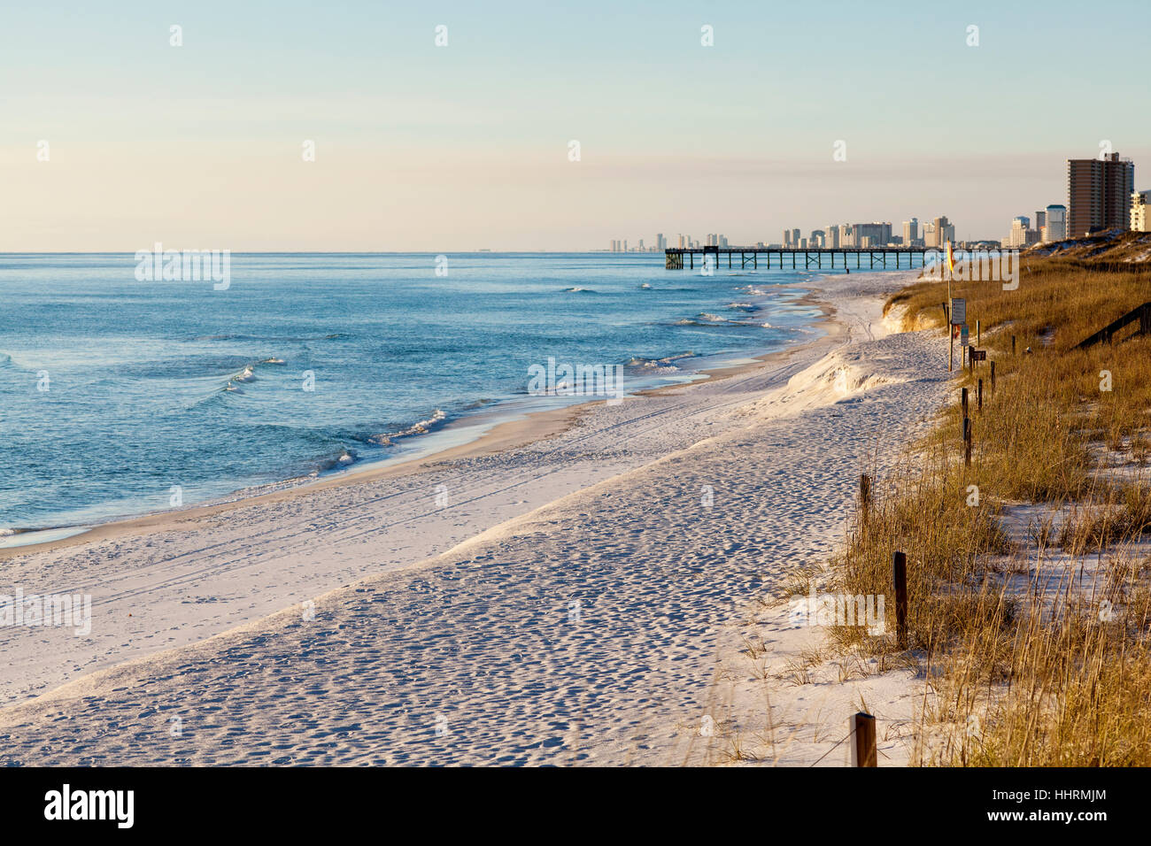 Panama City Beach, Florida, sunset and white sandy beach Stock Photo ...