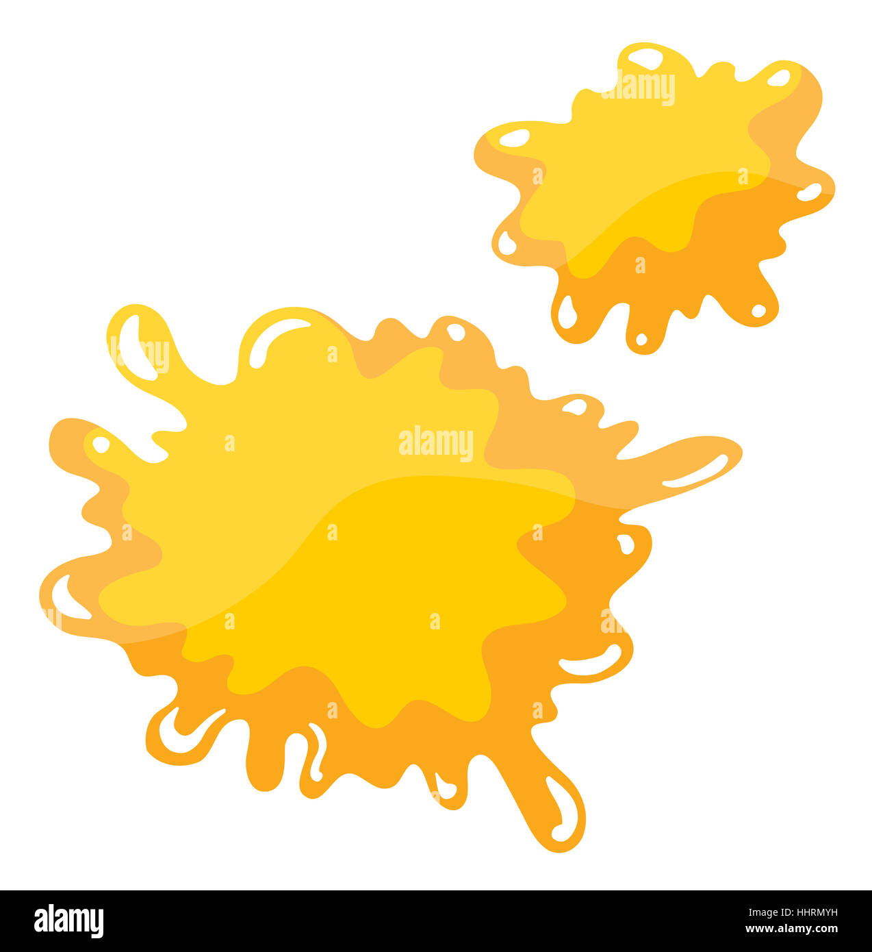 illustration of two yellow color splash on a white background Stock ...