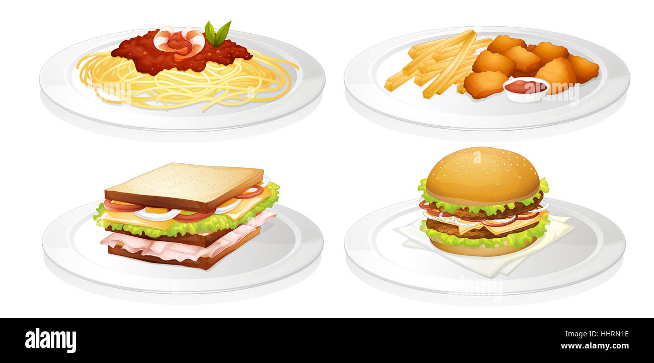 comic, cartoon, illustrations, food, aliment, bread, health, isolated ...