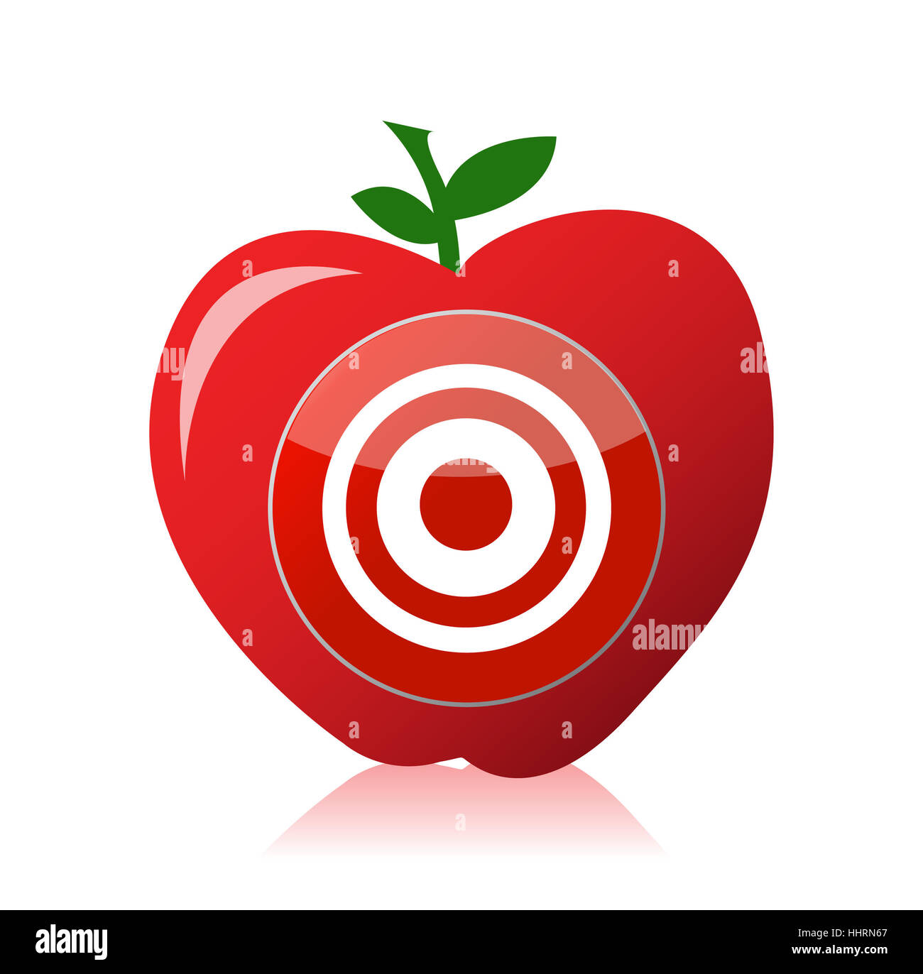 apple target illustration design over white background Stock Photo - Alamy