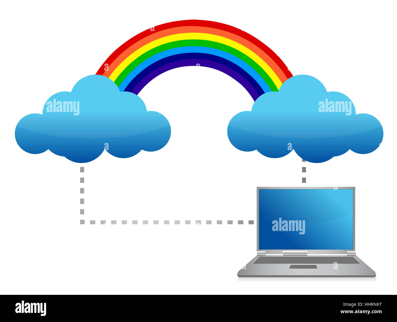 cloud, communication, illustration, monitor, rainbow, data ...