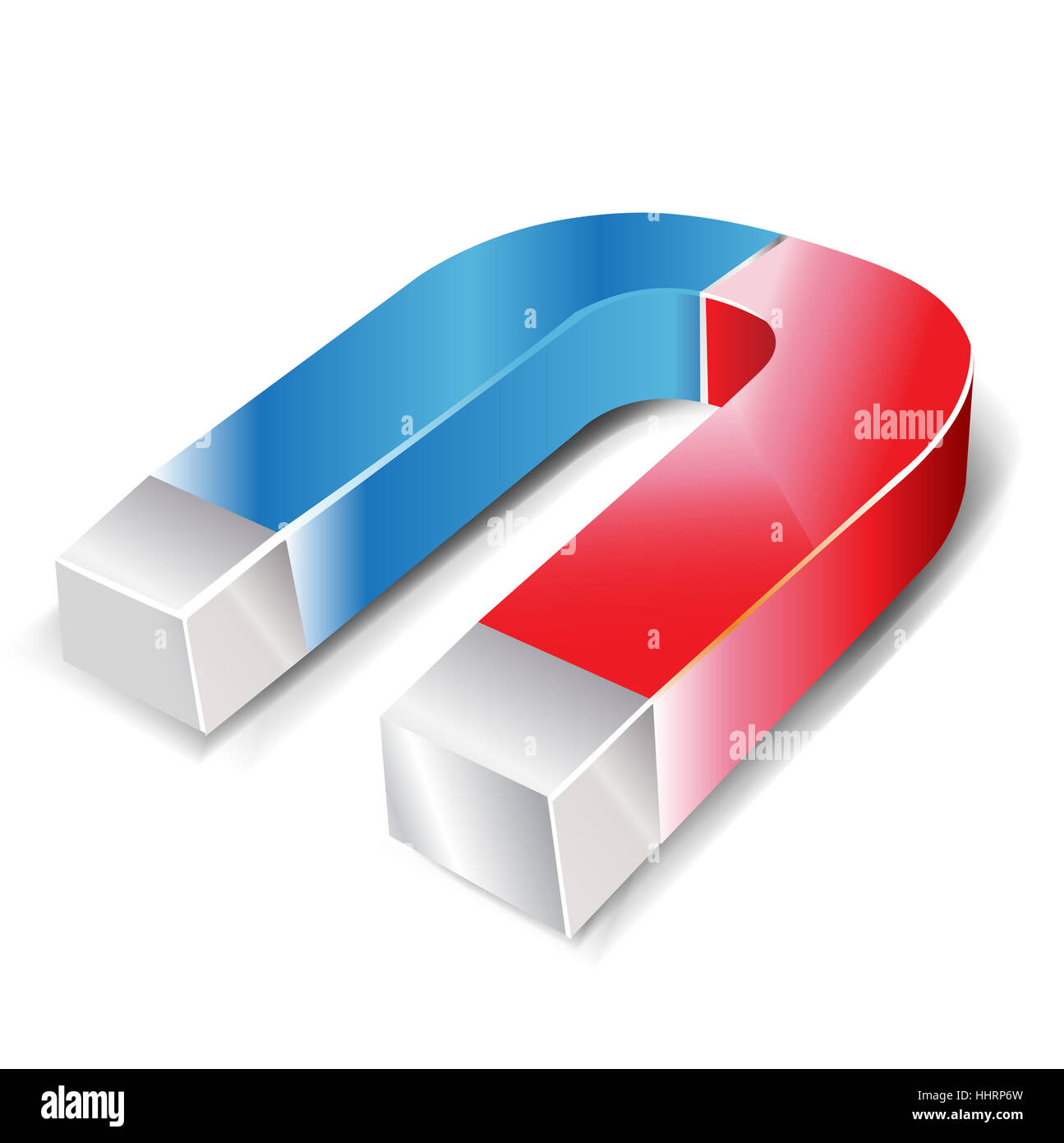 Horseshoe two color magnet illustration on white Stock Photo - Alamy