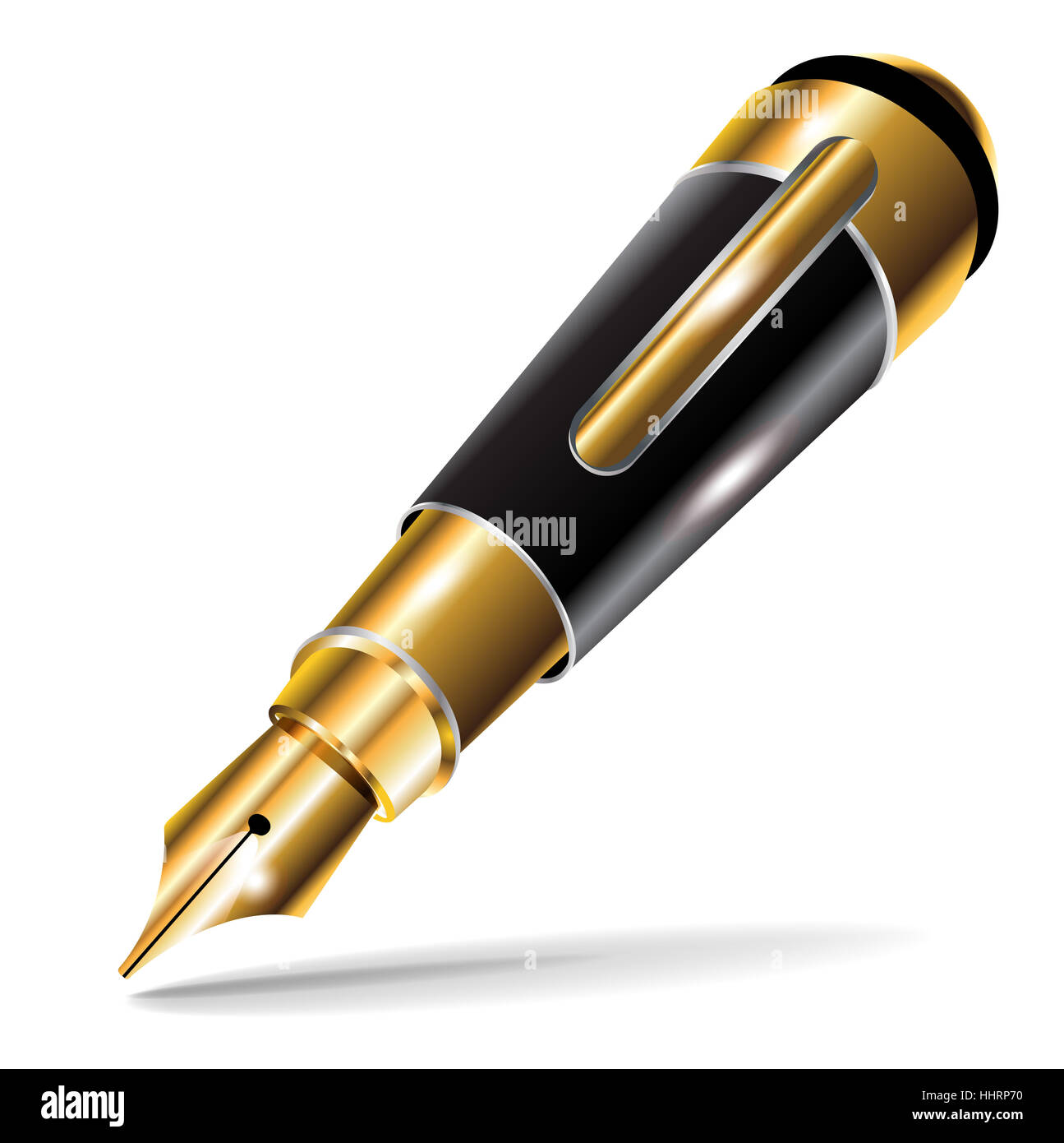 single miniature fountain luxury pen on white Stock Photo - Alamy