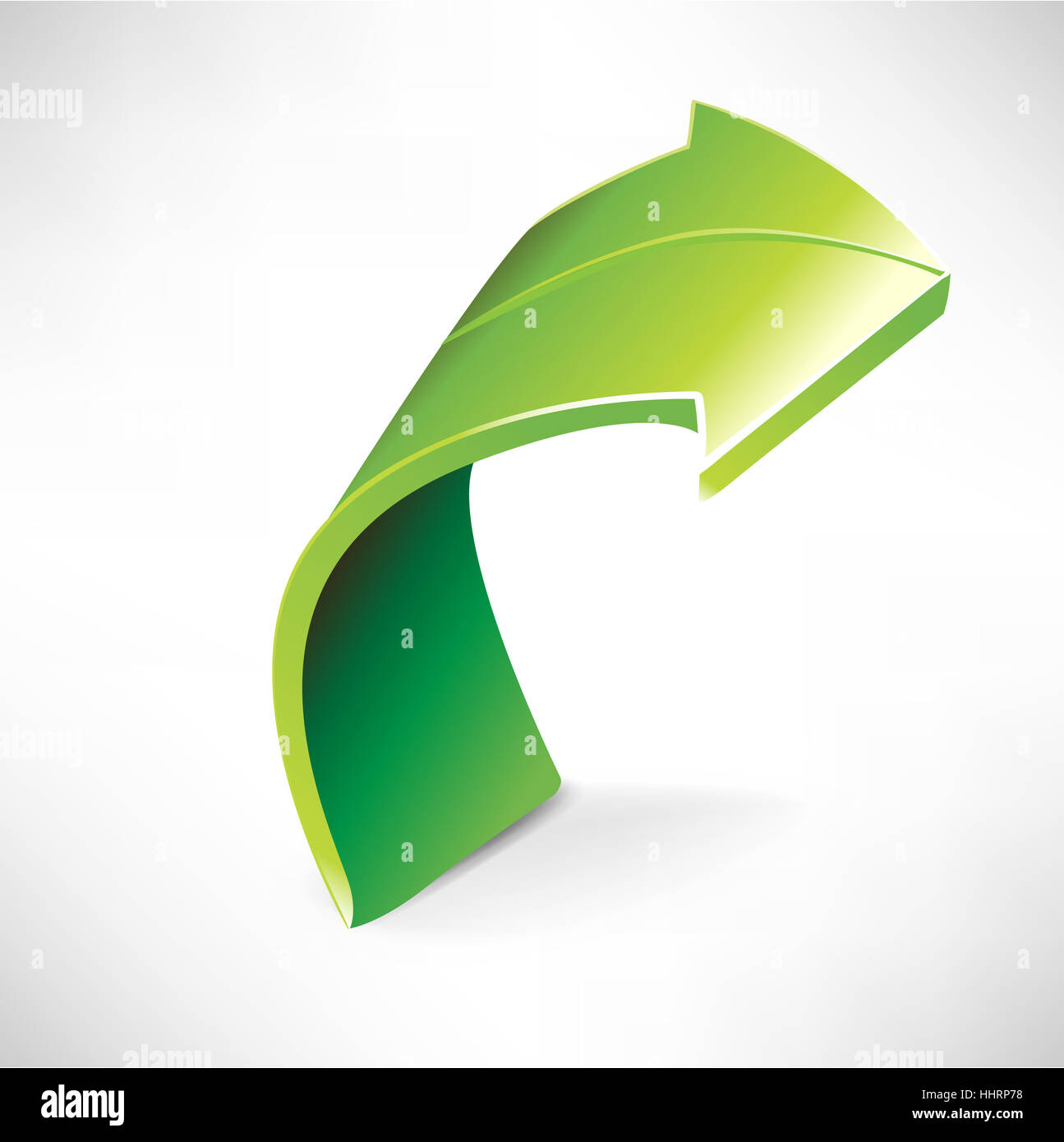 single green arrow environmental concept Stock Photo - Alamy