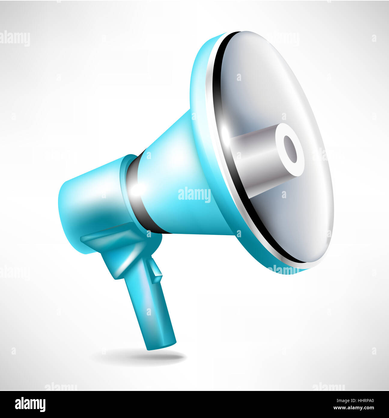 single blue shinny megaphone illustration Stock Photo - Alamy