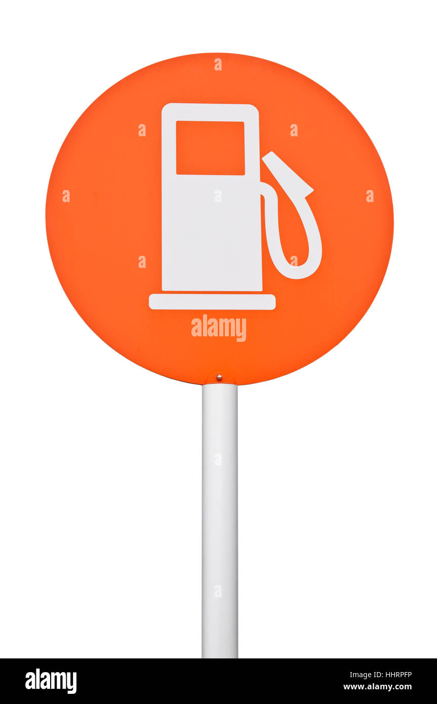 sign, signal, station, isolated, fuel, gas, petrol, orange, pump, sign ...