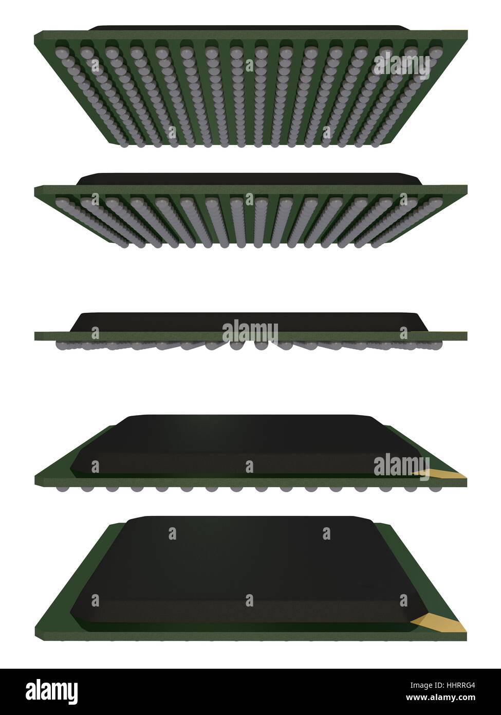 isolated, component, isolated, electronics, package, array, render ...