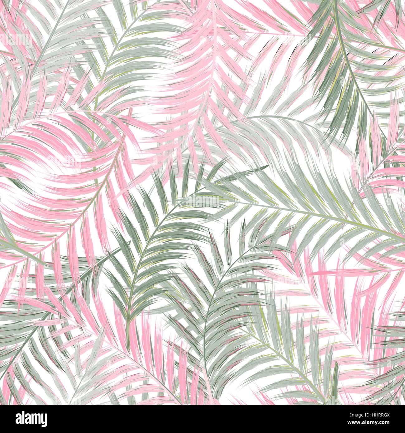 Leaves of palm tree. Seamless pattern. Palm leaf in violet on white ...