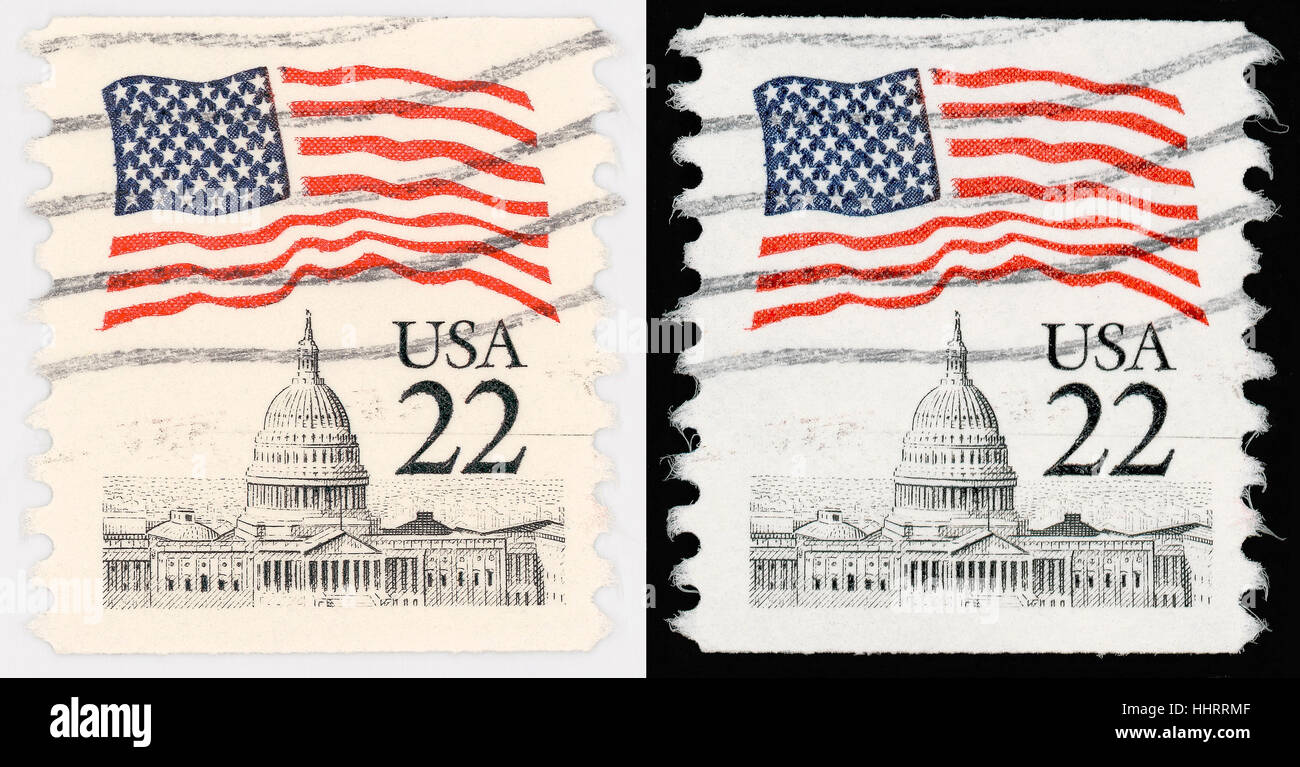 usa, america, stamp, postmark, historical, isolated, closeup, famous ...
