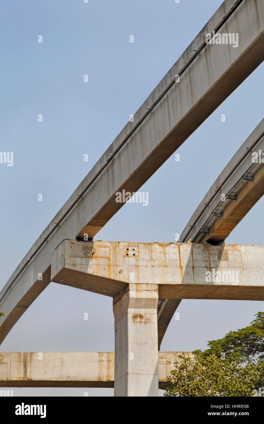 Stantions and track of a section the monorail construstion in Bombay ...