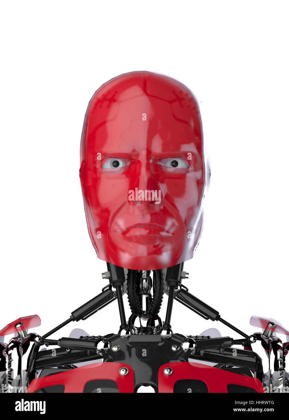 cyborg face - red Stock Photo - Alamy