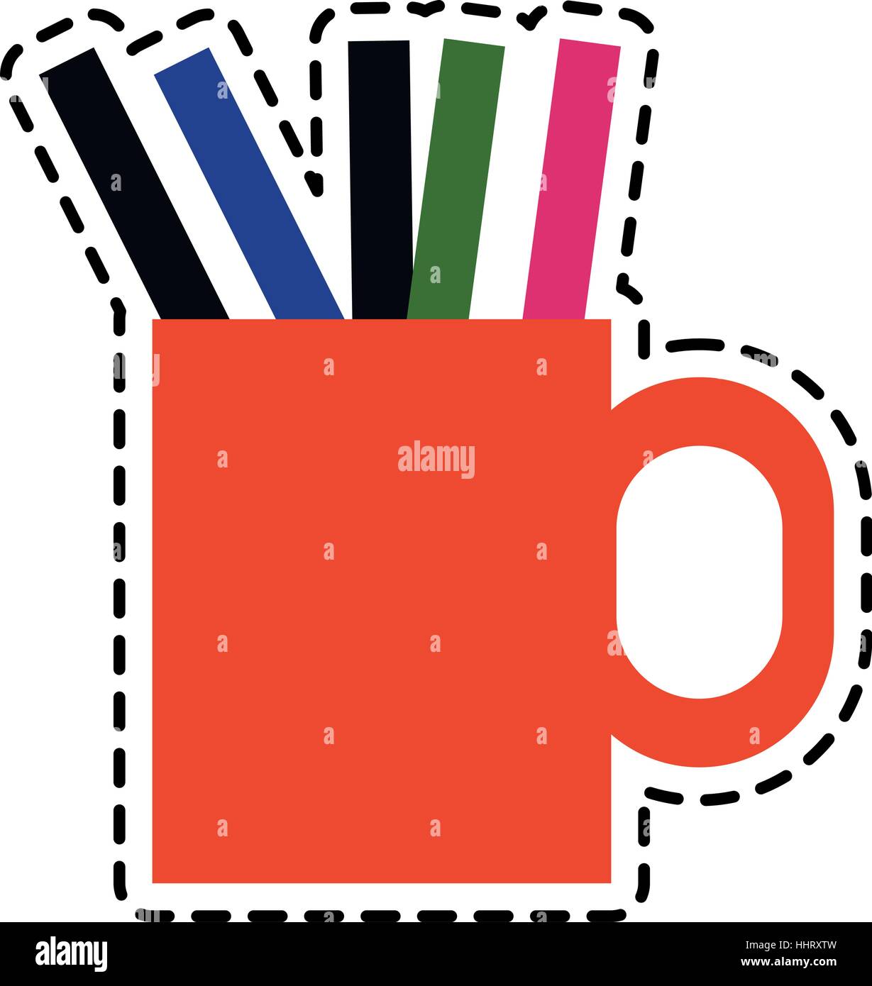 Pens markers pencils in Stock Vector Images - Alamy