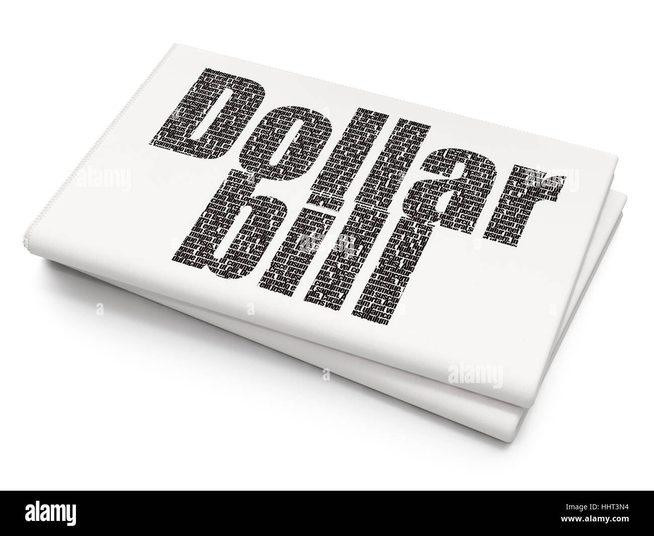 Banking concept: Dollar Bill on Blank Newspaper background Stock Photo ...