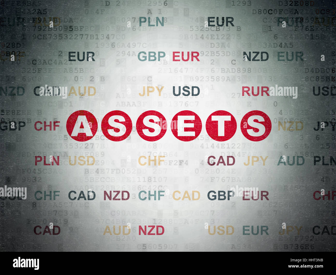 Money concept: Assets on Digital Data Paper background Stock Photo - Alamy