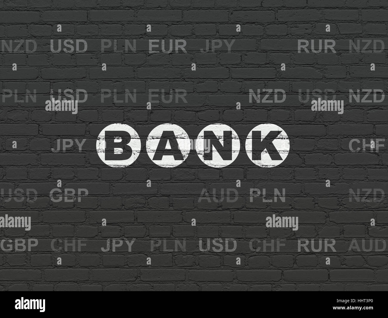 Banking concept: Bank on wall background Stock Photo - Alamy