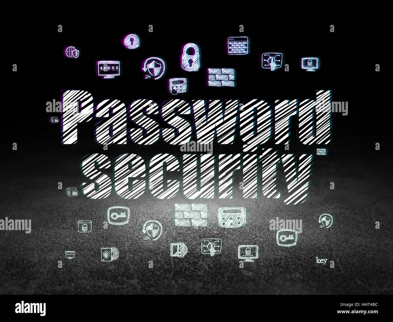 Security concept: Password Security in grunge dark room Stock Photo - Alamy